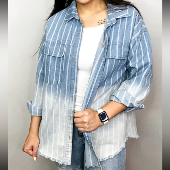 white birch | Jackets & Coats | Denim Shacket | Poshmark